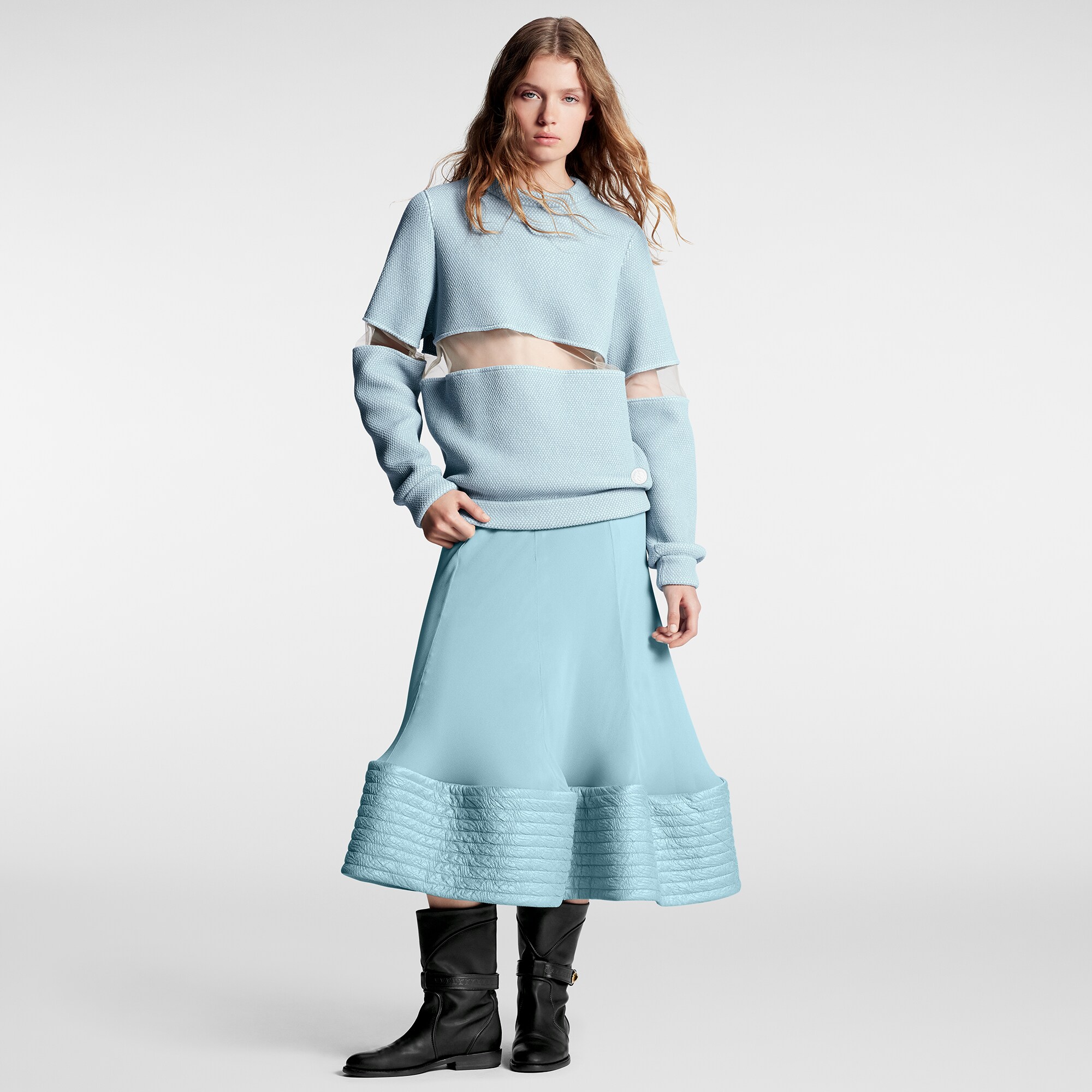 Pulôver de Tricô com Detalhe de Tule - Ready-to-Wear | LOUIS VUITTON